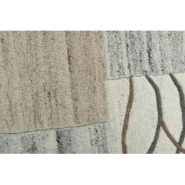 Wollteppich Theko, B:300cm H:14mm L:400cm, grau, Wolle, Wohnzimmer, Teppiche, "Royal Natur 4028", reine Wolle, handgetuftet, Naturt&ouml;ne,