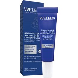 Weleda Damen Gesichtspflege "Anti-Falten Augen- und Lippenpflege Blauer Enzian & Edelweiss", 10ml10ml, Hautpflegemittel, mindert sichtbar Falten,