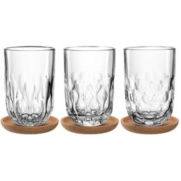 Leonardo Gl&auml;ser-Set "Latte Macchiato-Set GOCCE, 380 ml, 6-teilig", &Oslash; 7,9cm x 11,9cm, 380ml, 6 Stk., transparent, Trinkgef&auml;&szlig;e, 3 Gl&auml;ser mit