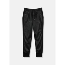 Madeleine Mode MADELEINE Damen Jogger Pants "Hose Hose aus Lederimitat", schwarz, Gr. 42, Obermaterial: 100% Polyester PES., Hosen