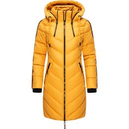 Marikoo Damen Wintermantel "Armasa", gelb, Gr. S, 100% Polyester, M&auml;ntel, modischer Damen Winter Steppmantel mit Kapuze