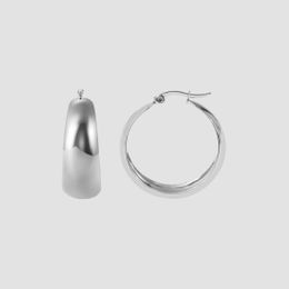Adelia&acute;s ADELIA ́S Damen Paar Creolen "Ohrringe &ndash; Creole aus Edelstahl", silber, Edelstahl, Ohrringe, Ein kleines Geschenk mit gro&szlig;er Wirkung