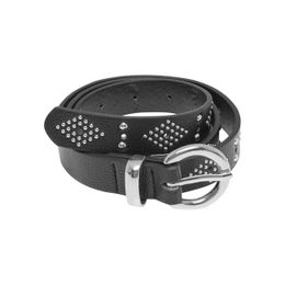 Urban Classics Damen Synthetikg&uuml;rtel "Urban Classics Ladies Rivet Belt"schwarz, Gr. S, 100% Polyurethan, G&uuml;rtel