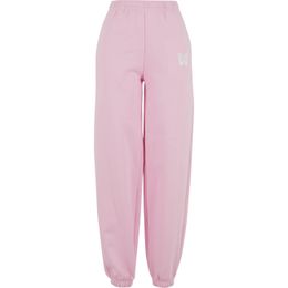 MISS TEE Damen Jogginghose "Miss Tee Karma Butterfly Ladies Fluffy Sweatpants"softpink, Gr. L, 70% Baumwolle, 30% Polyester, Hosen