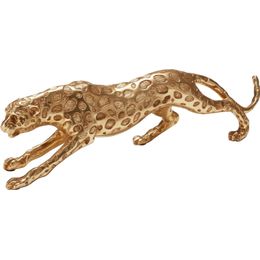 Dekofigur LEONIQUE, B:53cm H:10cm T:10cm, gold, Polyresin (Kunststein), Wohnzimmer, Dekofiguren, "Leopard", gold