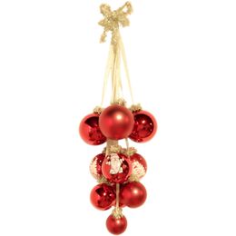 Christbaumschmuck "Glaskugel-Geh&auml;nge", B:9cm H:35cm T:22cm, rot, KREBS GLAS LAUSCHA, Weihnachtsbaumschmuck, Christbaumschmuck aus Glas,
