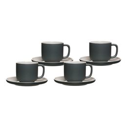Ritzenhoff & Breker Tasse "Kaffeetassen mit Untertassen Jasper 240 ml 4er Set", 8 tlg., grau, RITZENHOFF & BREKER, Trinkgef&auml;&szlig;e