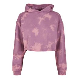 Kapuzenpullover Urban Classics "Urban Classics Damen Ladies Oversized Short Bleached Hoody", Damen, Gr. 5XL, duskviolet, 100% Baumwolle, mehrfarbig, oversize, ohne Ausschnitt, Pullover Kapuzenpullover