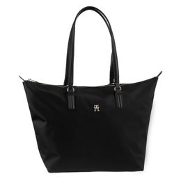 Tommy Hilfiger Damen Shopper "POPPY NEW TOTE", schwarz, Nylon, clean, unifarben, Taschen