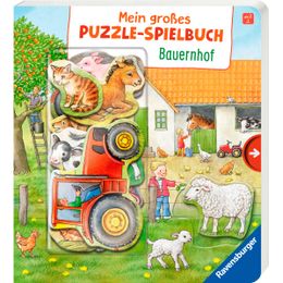 Ravensburger Kinderbuch "Pappbilderbuch, Mein gro&szlig;es Puzzle-Spielbuch Bauernhof", B:21cm H:23,5cm T:2cm, bunt, B&uuml;cher