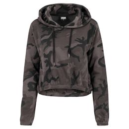 Urban Classics Damen Rundhalspullover "Urban Classics Damen Ladies Camo Cropped Hoody"schwarzcamouflage, Gr. M, 60% Baumwolle, 40% Polyester, Pullover