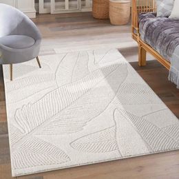 Teppich Carpet City, H:15mm &Oslash;:120cm, beige, Obermaterial: 100% Polyester, Wohnzimmer, Teppiche, "LOUNGE 0629", Kurzflor-Teppich Modern,