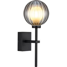 Globo LIGHTING Wandleuchte "ANDER", &Oslash; 10cm H: 26cm, 1 Stk.schwarz, Badezimmer, Leuchten, Wandlampe/Spot/Wohnzimmer/Flur/3000K/IP44/Kugel