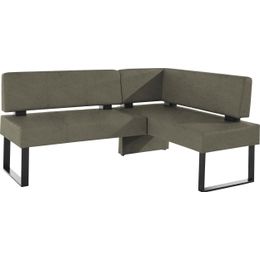 Eckbank OTTO HOME, B:180cm H:89cm T:140cm, gr&uuml;n, Holzwerkstoff, Massivholz, Polyester, Esszimmer, Sitzb&auml;nke, "Oliver mit Metallgestell, K&uuml;chenbank",
