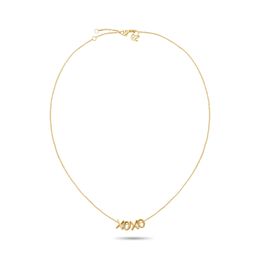 ECHTZEIT Damen Edelstahlkette "Schmuck Geschenk Edelstahl Halskette XOXO Love Letters", Edelstahl, L: 45gelbgoldfarben, Edelstahl, Halsketten