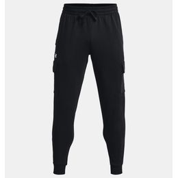 Under Armour Herren Jogginghose "UA RIVAL FLEECE CARGO JOGGER"schwarz,, wei&szlig;, Gr. L, Obermaterial: 80% Baumwolle, 20% Polyester, Hosen, f&uuml;r