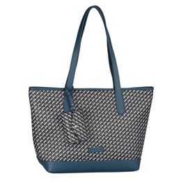 Tom Tailor Damen Shopper "Xenia"blau, Lederimitat, Taschen, mit raffiniert geometrischen "T" Print des Logos auf dem Taschenk&ouml;rper