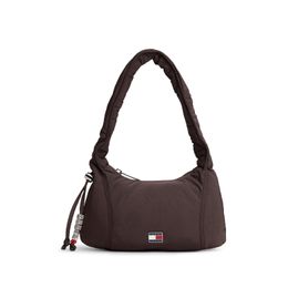 Tommy Jeans Damen Schultertasche "TJW CASUAL SHOULDER BAG"dunkelbraun, Textil, Taschen, Damen Tragetasche, Minibag, mit Zierperlen und
