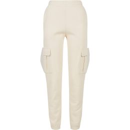 Urban Classics Damen Jogginghose "Urban Classics Damen Ladies High Waist Cargo Sweat Pants"sandwei&szlig;, Gr. M, unifarben, 65% Baumwolle, 35% Polyester,