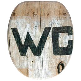 WC-Sitz Sanilo, B:37,5cm L:47cmbraun, MDF - Mitteldichte Holzfaserplatte, WC-Sitze, "Old Style", mit Absenkautomatik