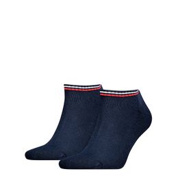 Tommy Hilfiger Damen Sneakersocken "TH UNI TJ SNEAKER 2P ICONIC", Gr. 43, blau, Baumwollmischung, Socken