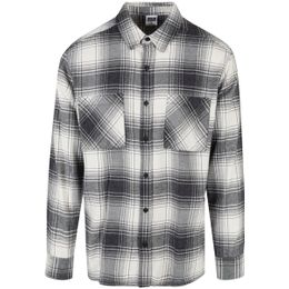 Urban Classics Herren Langarmhemd "Urban Classics Herren Mock Check Shirt"sandwei&szlig;, schwarz, Gr. S, 100% Baumwolle, Hemden