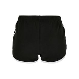 Urban Classics Damen Stoffhose "Urban Classics Damen Ladies Organic Interlock Retro Hotpants"schwarz, wei&szlig;, Gr. 5XL, unifarben, 100% Baumwolle, Hosen