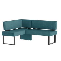 Eckbank OTTO HOME, B:200cm H:89cm T:160cm, blau, Holzwerkstoff, Massivholz, Polyester, Esszimmer, Sitzb&auml;nke, "Oliver mit Metallgestell, K&uuml;chenbank",