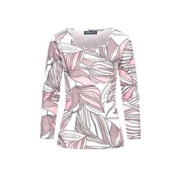 CLOUD 5IVE Damen Longsleeve "CLOUD 5IVE Langarm Top mit Bl&auml;tter Print"rosa, Gr. XS, bedruckt, 92% Polyester, 8% Elasthan, Shirts