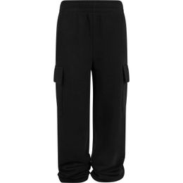 Urban Classics M&auml;dchen Cargohose "Urban Classics Girls Baggy Light Terry Sweat Pants"schwarz, Gr. 158, unifarben, 60% Baumwolle, 40% Polyester, Hosen