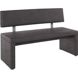 Sitzbank OTTO HOME, B:140cm H:90cm T:53cm, schwarz, Holzwerkstoff, Massivholz, Esszimmer, Sitzb&auml;nke, "Charissa", mit Lehne, Breite 140, 160 oder 180