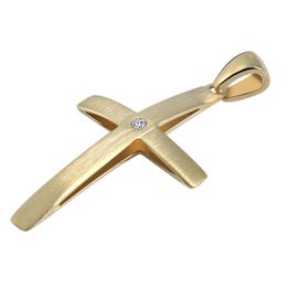 Adelia&acute;s ADELIA ́S Damen Kettenanh&auml;nger "Damen Anh&auml;nger &ndash; Kreuz Kreuzanh&auml;nger aus 333 Gold mit Zirkonia", Gelbgold 333gold, Gelbgold 333, Schmuckanh&auml;nger,