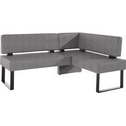 Eckbank OTTO HOME, B:180cm H:89cm T:140cm, grau, Holzwerkstoff, Massivholz, Polyester, Esszimmer, Sitzb&auml;nke, "Oliver mit Metallgestell, K&uuml;chenbank",