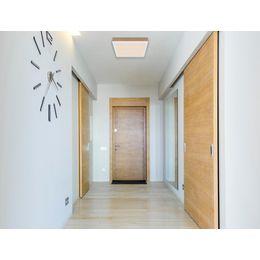 Globo LIGHTING LED Deckenleuchte "DORO", 1 Stk., beige, Wohnzimmer, Leuchten, Deckenlampe/holzoptik/quadratisch/3000K/Wohnzimmer/Schlafzimmer