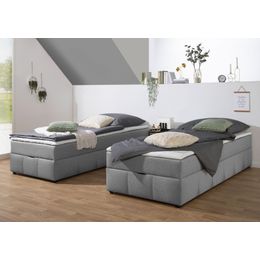 Boxbett Home Affaire, B:94cm L:204cmhellgrau, Komplettbetten, "Niemes inkl. Bettkasten und Topper, auch in &Uuml;berl&auml;nge erh&auml;ltlich", Boxbett ohne