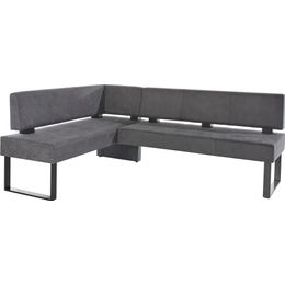 Eckbank OTTO HOME, B:180cm H:89cm T:140cm, grau, Holzwerkstoff, Massivholz, Polyester, Esszimmer, Sitzb&auml;nke, "Oliver mit Metallgestell, K&uuml;chenbank",