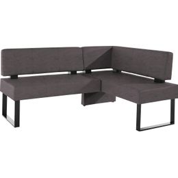 Eckbank OTTO HOME, B:220cm H:89cm T:160cm, schwarz, Holzwerkstoff, Massivholz, Polyester, Esszimmer, Sitzb&auml;nke, "Oliver mit Metallgestell,