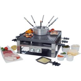 Tischgrill, B:35,5cm H:14cm T:35,5cm, schwarz, SOLIS OF SWITZERLAND, Kontaktgrill_Standgrill_Tischgrill_Teppanyakigrill, "COMBI-GRILL 3 IN 1, Fondue,