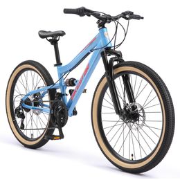 Bikestar Jugendfahrrad, 33cm, 24 Zoll (60,96cm), blau, Fahrr&auml;der
