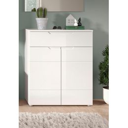 Schuhkommode Home Affaire, B:80cm H:97cm T:37cm, wei&szlig;, FSC-zertifizierter Holzwerkstoff, MDF, Sideboards, "CAPRI, H&ouml;he 97cm, 2 T&uuml;ren, 1 Schubkasten,