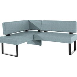 Eckbank OTTO HOME, B:180cm H:89cm T:140cm, blau, Holzwerkstoff, Massivholz, Polyester, Esszimmer, Sitzb&auml;nke, "Oliver mit Metallgestell, K&uuml;chenbank",