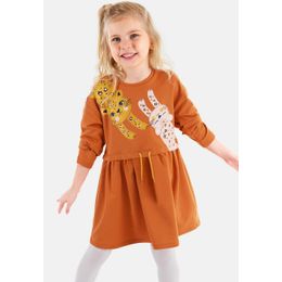 DENOKIDS M&auml;dchen Shirtkleid "Kleid"orange, Gr. 128, gemustert, 100% Baumwolle, Kleider