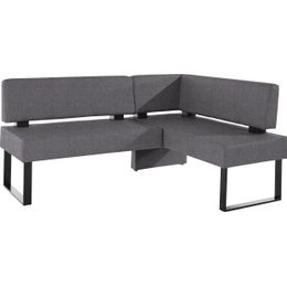 Eckbank OTTO HOME, B:220cm H:89cm T:160cm, grau, Holzwerkstoff, Massivholz, Polyester, Esszimmer, Sitzb&auml;nke, "Oliver mit Metallgestell, K&uuml;chenbank",