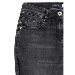 Cecil Damen Slim-fit-Jeans, grau, Gr. 36, unifarben, Jeans, 84% Baumwolle, 13% Polyester, 3% Elasthan, Jeans, High Waist