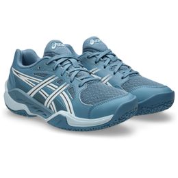 asics M&auml;dchen Hallenschuh "GEL-POWERBREAK GS", Gr. 39saba blau, wei&szlig;, Textil, Schuhe, f&uuml;r Hallensport