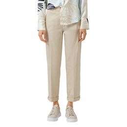 Damen Anzughose, beige, Gr. 46, s.Oliver BLACK LABEL, unifarben, Web, Obermaterial: 97% Baumwolle, 3% Elasthan, Hosen, mit Taschen