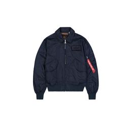 Herren Bomberjacke "CWU 36/P TT"rep.blau, Gr. L, Alpha Industries, unifarben, Web, Obermaterial: 100% Nylon, Jacken