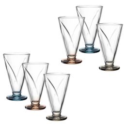 Leonardo Eisschale "CONO, Eisbecher aus Glas, 360 ml, farbig, 6er-Set", &Oslash; 9,3cm, bunt, Sch&uuml;sseln, sp&uuml;lmaschinengeeignet