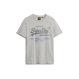 Superdry Herren T-Shirt "T-Shirt VI Heritage Relaxed Tee 1er Pack", grau, Gr. XL, Obermaterial: 100% Baumwolle CO., Shirts