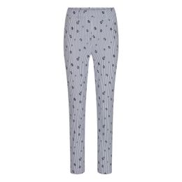 GOLDNER Damen Schlupfhose "Kurzgr&ouml;&szlig;e Druckhose mit Streifen und Bl&uuml;ten-Muster", wei&szlig;, Gr. 22, Obermaterial: 49% Baumwolle CO. 34% Polyamid PA. 12%